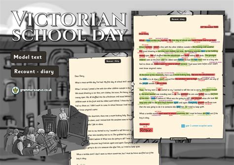 Year 2 Model Text Diary Entry Victorian School Day Grammarsaurus