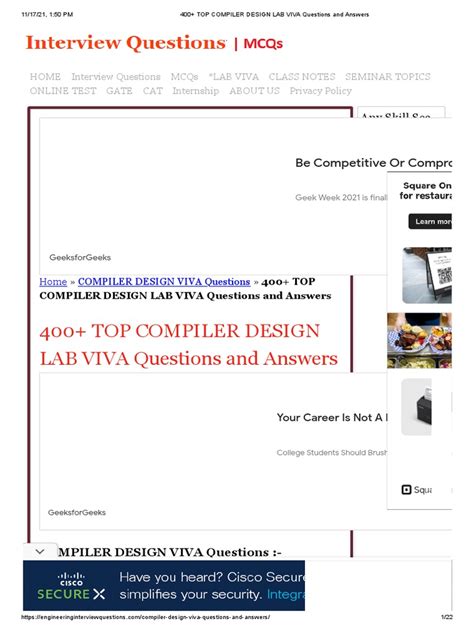 400 top compiler design lab viva questions and answers pdf parsing