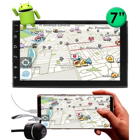 Multimídia H Tech 2 Din Android Ht 7023ca Espelhamento Gps Bluetooth Usb Câmera De Ré Shopee