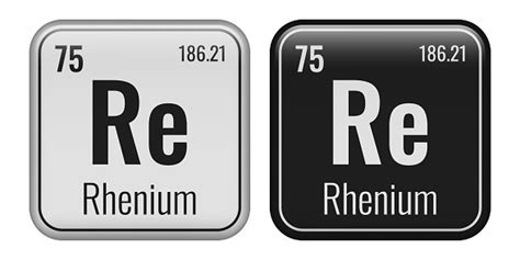 Rhenium Symbol Chemical Element Of The Periodic Table Vector