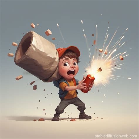 Playful Dynamite Throwing Character Stable Diffusion Online