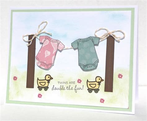 Baby Shower Greeting Card Twins Congratulations Card