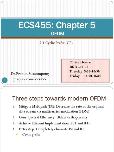 Ecs455 5 4 Cyclic Prefix Pdf Orthogonal Frequency Division Multiplexing Algorithms