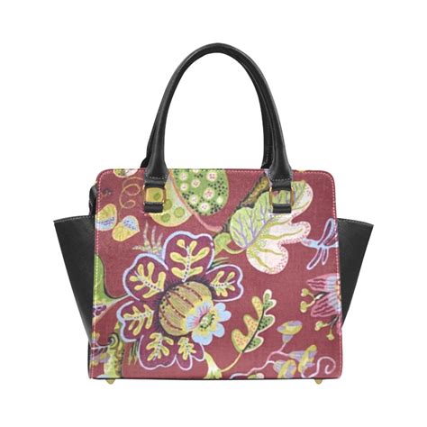 Wonderland Ruby Jacobean Floral Embroidery Rivet Shoulder Handbag