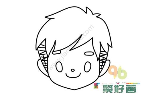 中性短发男孩简笔画步骤图怎么画简笔画教程 画好画