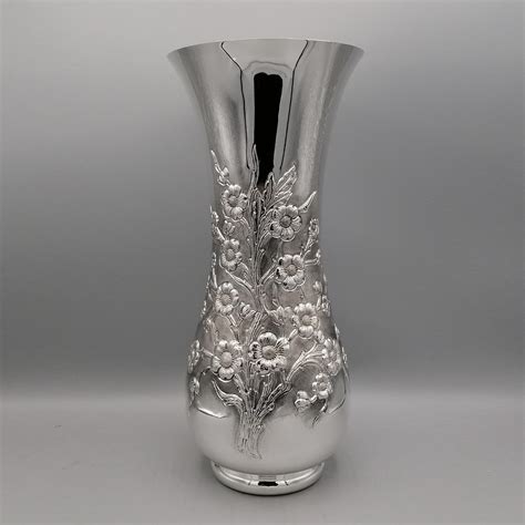 21th Century Italian Sterling Silver Vase For Sale At 1stdibs