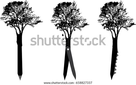 Vector Tree Shape Concept Art Environmental Stock Vector Royalty Free