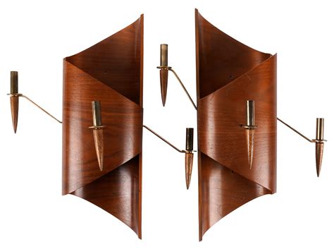 Lot Pair Of Mid Century Modern Wall Sconces