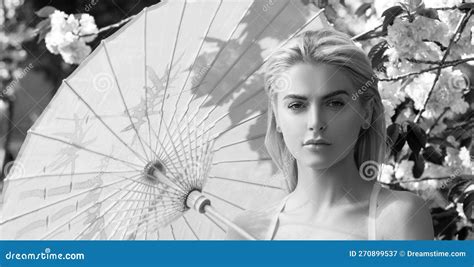 Sensual Young Woman Beauty Face Of Spring Girls Spring Design For Banner Or Website Header