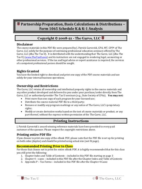 Fillable Online Form 1065 Partners Adjusted Basis Worksheet Fax