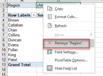 Remove A Field From A Pivot Table In Excel Google Sheets Automate Excel