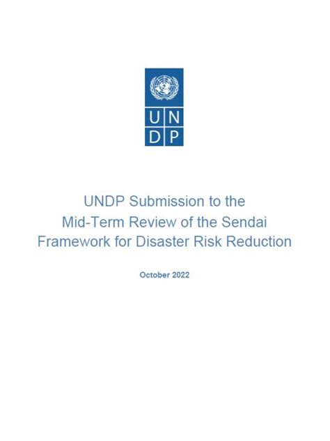 United Nations Development Programme Undp Submission To The Midterm Review Of The Sendai