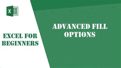 excel tutorial 7 advanced fill options youtube