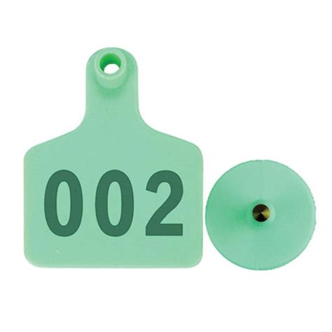 1 100 Cattle Number Ear Tag 6x7cm Set Medium Green Sheep Livestock L