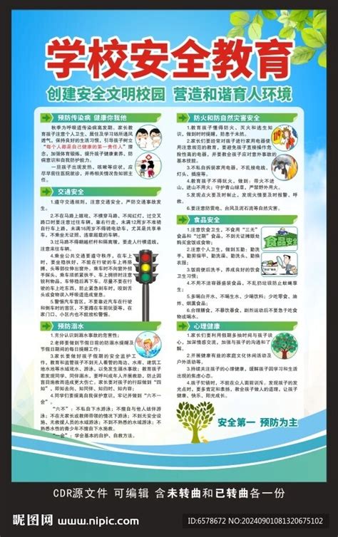 学校安全教育海报设计图 展板模板 广告设计 设计图库 昵图网