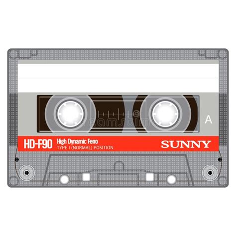 Old School Compact Cassette Stock Vector Illustration Of Drawing