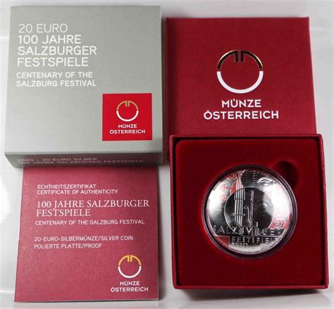 Österreich 20 Euro 2020 Salzburger Festspiele Silber Pp Kaufen Auf