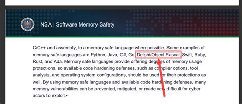 is delphi a memory safe language