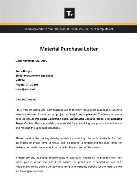 Free Purchase Letter Templates Editable And Printable