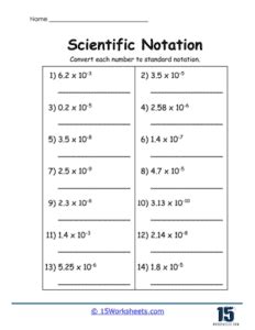 Scientific Notation Worksheets 15