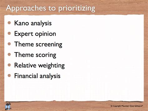 Prioritizing Your Product Backlog Mountain Goat Software