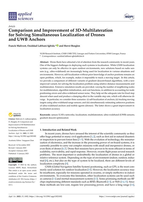 pdf comparison and improvement of 3d multilateration for solving