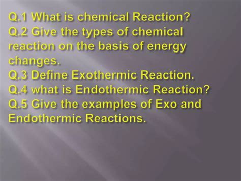 Chemical Reaction Power Point Presentation Ppt