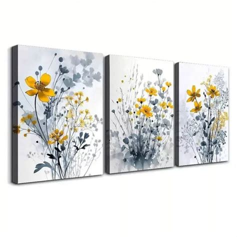 3 Set Of Floral Wall Art Print 100 Australian Made 3 X 40x60cm