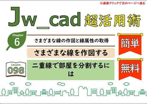 Jwcad彡098【2線】二重線で部屋を分割するには もてなしお