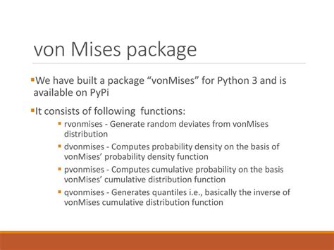 von mises distribution package ppt download