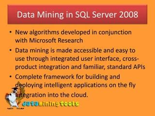 Ms Sql Server Datamining Introduction Pptx Databases Computer Software And Applications