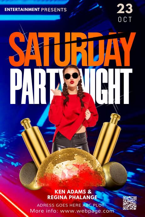 Saturday Night Adult Party Template Postermywall