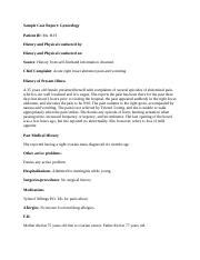Gynaecology Case Report Copy Docx Sample Case Report Gynecology Patient Id Ms H H