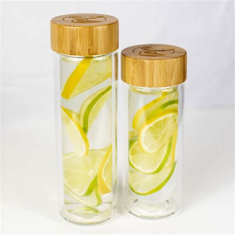 Blossom Glass Fruit And Tea Infuser Bottle Glass Water Bottles