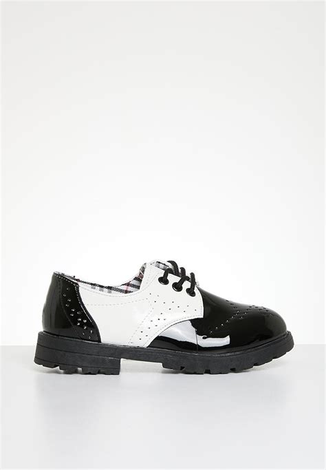 Lace Up Shoes Black And White Pop Candy Shoes