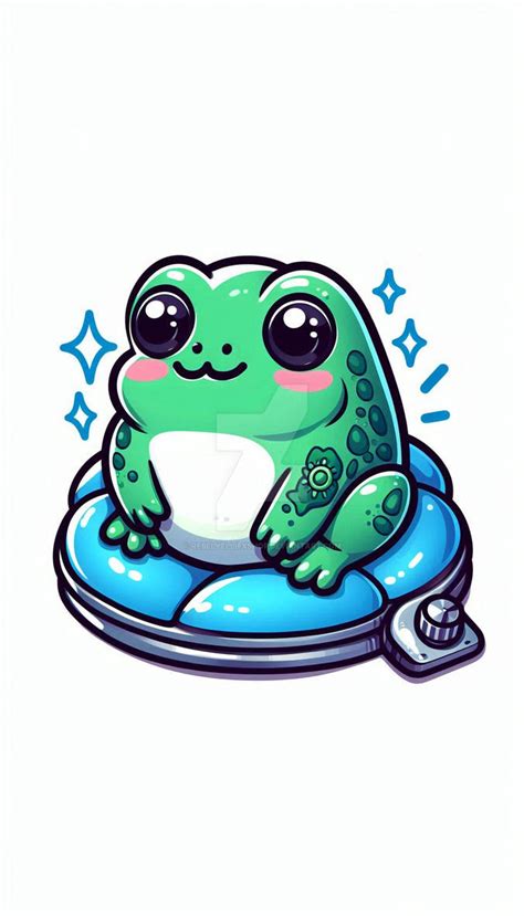 Chunky Fat Frog Closeup Cute Cartoon By Rebelyelliexshop On Deviantart