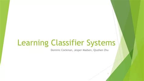 ppt learning classifier systems powerpoint presentation free