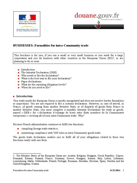 Intrastat Declaration Deb Gb Value Added Tax Customs