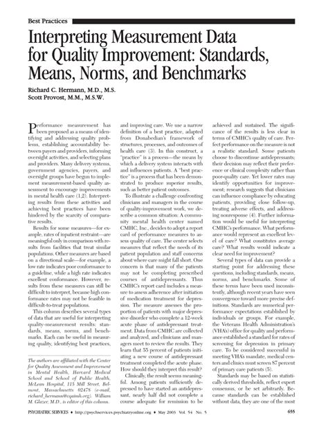 Pdf Best Practices Interpreting Measurement Data For Quality
