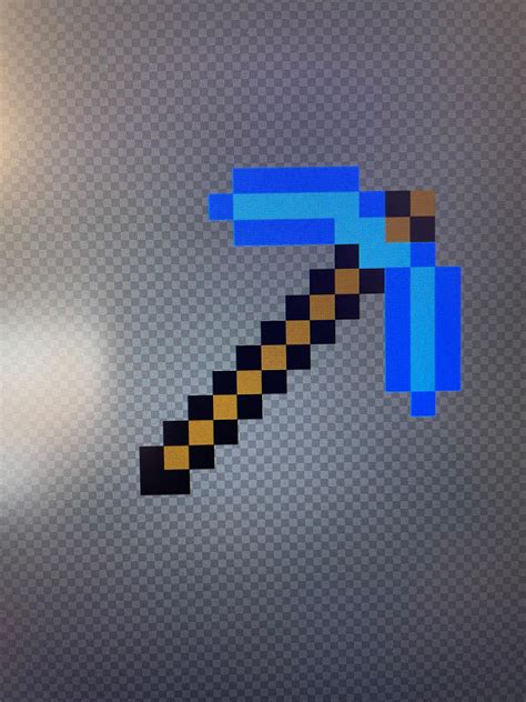 Diamond Pickaxe Minecraft Pixel Art Diamond Pickaxe Icon