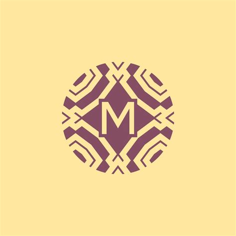 Premium Vector Initial Letter M Circle Frame Unique Tribe Pattern Logo
