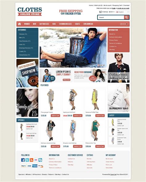 Premium OpenCart Clothes Store Templates