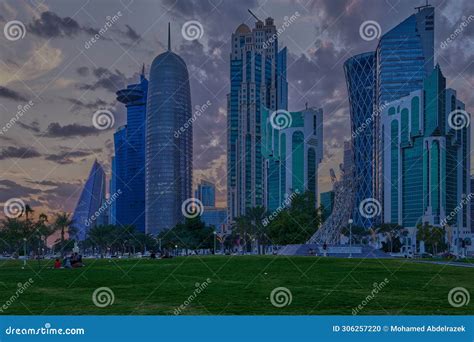 Doha Skyline Westbay Doha Editorial Photo 256414781