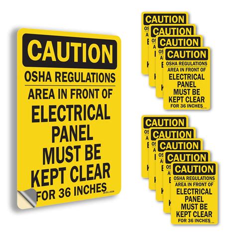Osha Regulations Area In Front Electrical Panel Must Be Kept Clear For 36 Inches Osha Caution