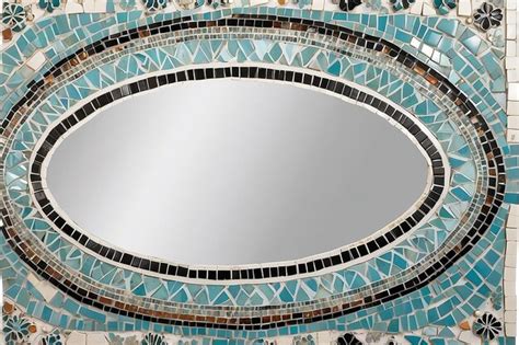 Moroccan Mosaic Tile Wall Mirror Premium Ai Generated Image