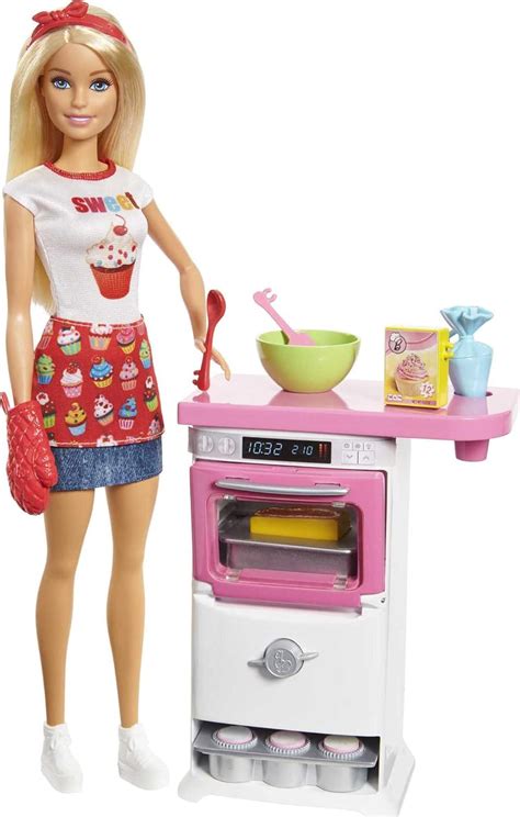 Barbie Bakery Chef Doll And Playset Toy Oven With Timer Sound Rising