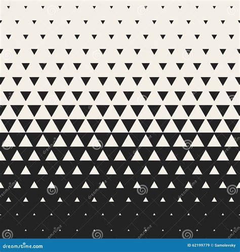 Vector Seamless Black And White Morphing Triangle Halftone Grid Gradient Pattern Geometric
