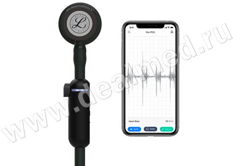 Цифровой стетоскоп Littmann Core, черный нагрудник, трубка, стержень и ...