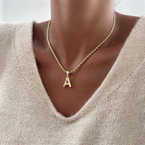Mini Bubble Initial Necklace Womens Jewellery Prya