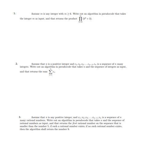 Solved 1 Assume M Is Any Integer With M≥ 6 Write Out An